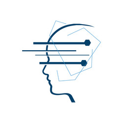 Machine learning logo design brain ai technology Vector Image