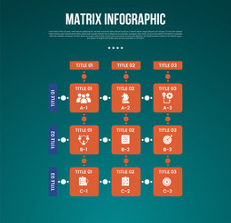 Matrix structure dimensions template infographic Vector Image