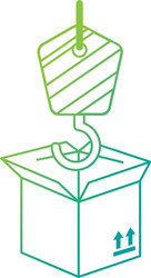 Packing box carton with crane hook Royalty Free Vector Image