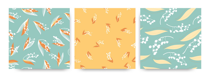 Spring floral pattern seamless lili valley fabric Vector Image