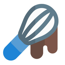 Melted chocolate dripping off from whisk Vector Image