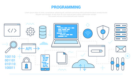Outline software development programmer coding Vector Image