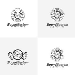 Set sound system logo design Royalty Free Vector Image
