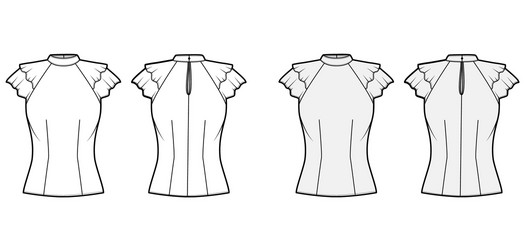 Blouse Technical Drawing Vector Images (over 3,900)