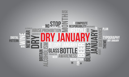 Dry january world cloud background drinking Vector Image