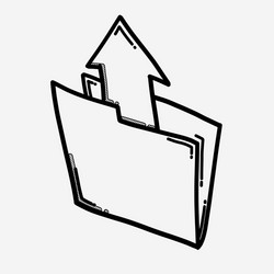 Folder icon drawing sketch hand drawn line eps10 Vector Image