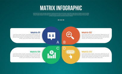 Matrix structure dimensions template infographic Vector Image