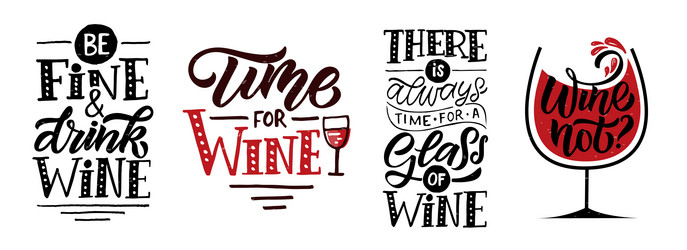 Time for wine wine lettering modern calligraphy Vector Image