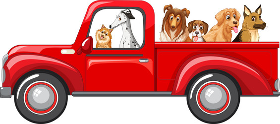 Cartoon red pickup truck mascot Royalty Free Vector Image