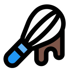 Melted chocolate dripping off from whisk Vector Image