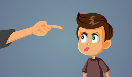 Parent scolding rude misbehaving daughter cartoon Vector Image