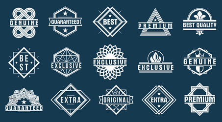 150 premium best quality emblems big set black Vector Image