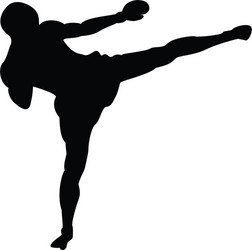 Front kick outline Royalty Free Vector Image - VectorStock