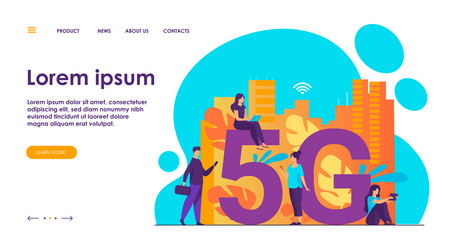 5g networks and telecom concept Royalty Free Vector Image
