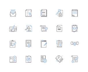 Principle line icons collection integrity ethics Vector Image