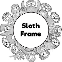 Funny sloths circle shape pattern for coloring Vector Image