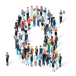 Crowded isometric people numbers Royalty Free Vector Image