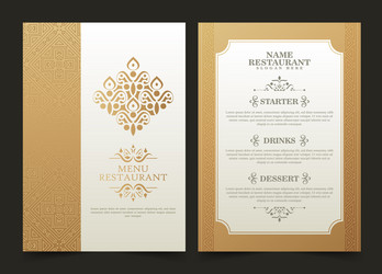 Luxury menu layout with ornamental elements Vector Image