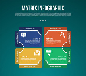 Matrix structure dimensions template infographic Vector Image