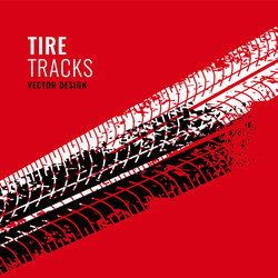 Red background with tire track wheel print Vector Image