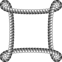 Brown knot corner border rope Royalty Free Vector Image