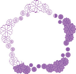 Round frame with flowers Royalty Free Vector Image