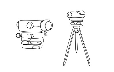 Surveyor geodesy geodetic level optical Royalty Free Vector