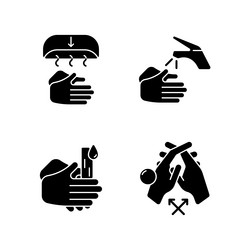 Hand hygiene guide set Royalty Free Vector Image