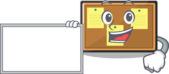 With sign bulletin board cartoon shape Royalty Free Vector