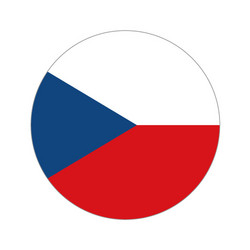 Czech republic czechia round circle country flag Vector Image