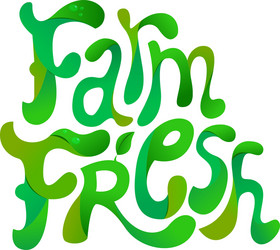 Farm fresh hand written lettering calligraphy Vector Image