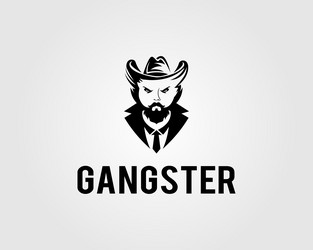 Mafia with gangster abstract man logo design Vector Image