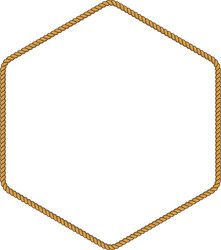 Hexagonal rope frame isolated on white background Vector Image