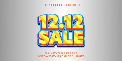 3d text effect 1212 sale poster banner Royalty Free Vector