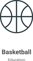 Dodgeball outline icon thin line black Royalty Free Vector