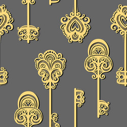 Seamless pattern with keys Royalty Free Vector Image