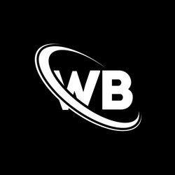 Wb logo w b design white letter wbw Royalty Free Vector