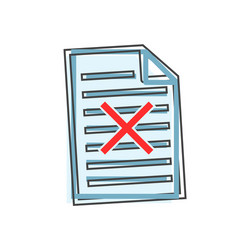 Document error icon on cartoon style on white Vector Image