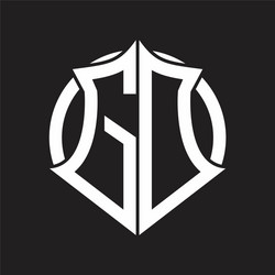 Gd logo monogram isolated with six star shape Vector Image