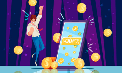 Lottery cartoon concept Royalty Free Vector Image