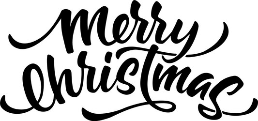 Merry christmas lettering script ink sign Vector Image