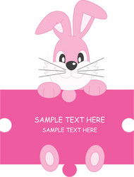 Cute rabbit hold blank board Royalty Free Vector Image