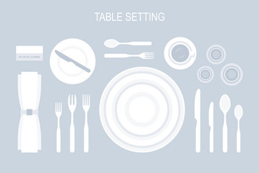 Etiquette proper table setting Royalty Free Vector Image