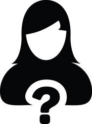 Person icon with question mark symbol with female Vector Image