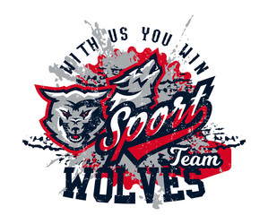Wolves sports mascot logo design Royalty Free Vector Image