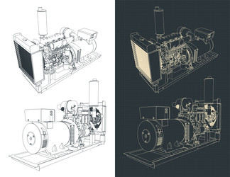 Diesel and gas industrial electric generator high Vector Image