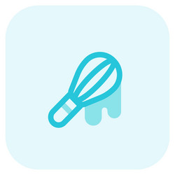 Melted chocolate dripping off from whisk Vector Image