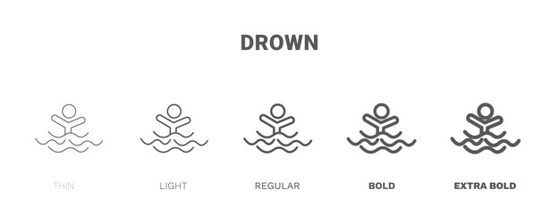Drown icon outline and filled icon from Royalty Free Vector