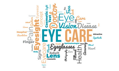 Eye care world cloud background health awareness Vector Image