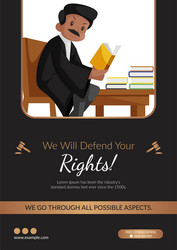 Flyer design of we will defend your rights Vector Image